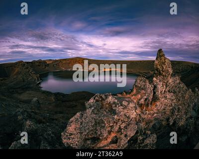 Blue Lagoon. Beautiful lagoon inside the crater of an inactive volcano ...