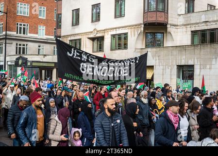 Jews against genocide banner, Pro-Palestinian protest in Central London ...