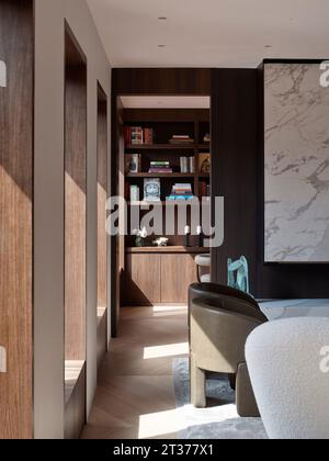 View of living area to library. Mount Row Apartments, London, United ...