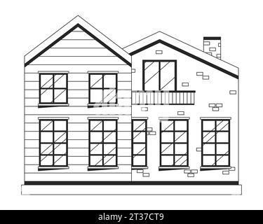 duplex house icon, black vector sign with editable strokes, concept ...