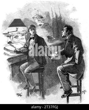 Clerk at his desk in an office in Victorian London, 1884 Stock Photo ...
