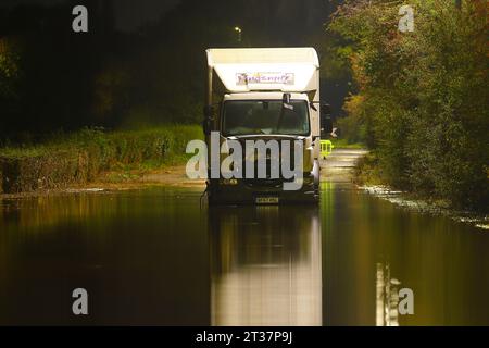 A Kingsmill lorry stuck in floods on Barnsdale Road near Castleford in ...