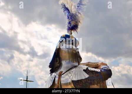Knights getting ready for the joust Stock Photo - Alamy