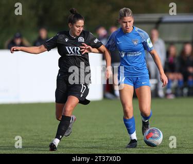 Durham Women's Poppy Pritchard in action with Reading's Lily Woodham ...