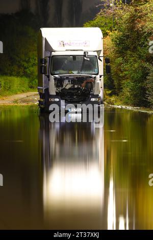 A Kingsmill lorry stuck in floods on Barnsdale Road near Castleford in ...