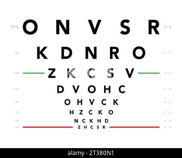 LogMAR chart Eye Test Chart medical illustration. Line vector sketch ...
