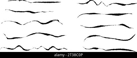 Crayon charcoal Swoosh and swoop underline typography tail shape. Brush ...