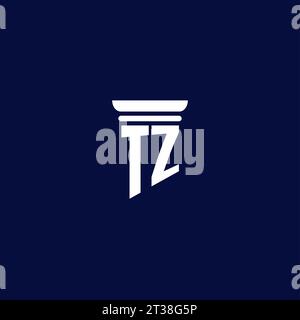 TZ initial for law firm logo, lawyer logo with pillar icon Stock Vector Image & Art - Alamy