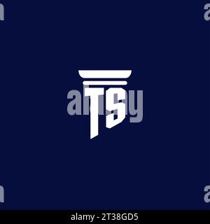Letters TS logo with a minimalist design. Letters T and S with geometric and handwritten ...