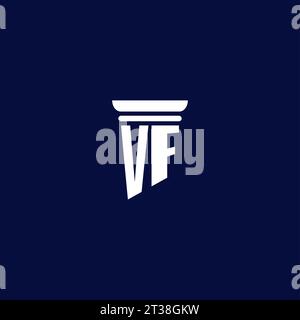 VF initials with simple pillar logo design, creative legal firm logo ...