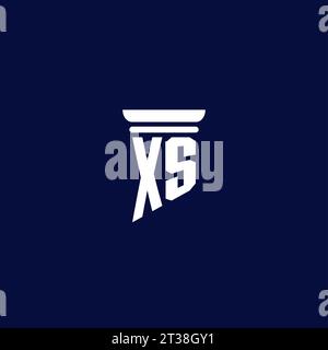 XS initial monogram logo design with pentagon shape style design ideas ...