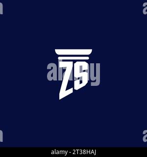 Initial letter ZS pillar logo, law firm logo design inspiration vector graphic Stock Vector ...
