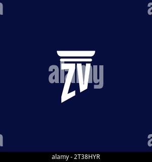 ZV initial for law firm logo, lawyer logo with pillar icon Stock Vector Image & Art - Alamy