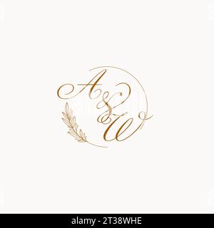 AW logo initials monogram with circular lines, minimalist and clean ...