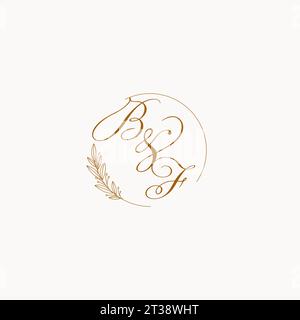 BF logo initials monogram with circular lines, minimalist and clean ...
