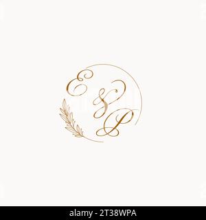 EP logo initials monogram with circular lines, minimalist and clean ...