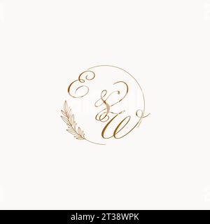 EW logo initials monogram with circular lines, minimalist and clean ...
