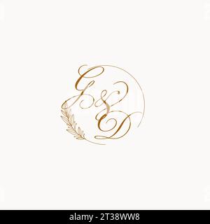 GD Initial letter circular line logo template vector with gradient ...