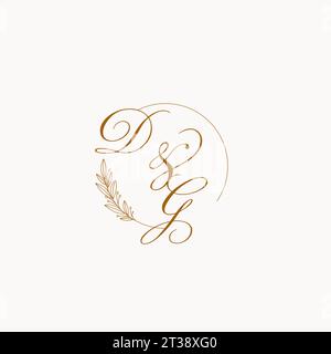 DG logo initials monogram with circular lines, minimalist and clean ...