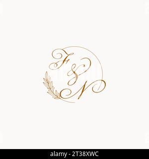 FN logo initials monogram with circular lines, minimalist and clean ...