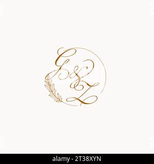 GZ logo initials monogram with circular lines, minimalist and clean ...