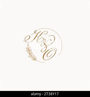 KO logo initials monogram with circular lines, minimalist and clean ...