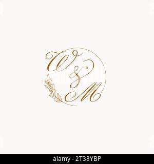 WM logo initials monogram with circular lines, minimalist and clean ...