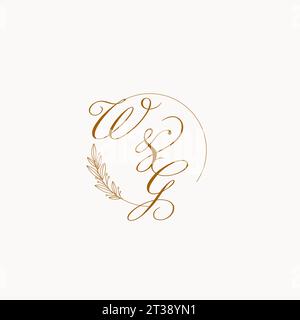 WG logo initials monogram with circular lines, minimalist and clean ...