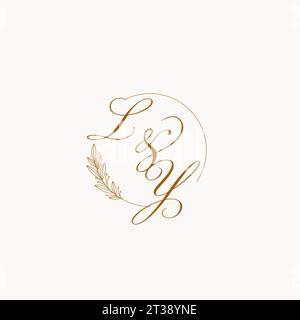LY logo initials monogram with circular lines, minimalist and clean ...