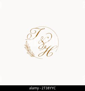 TH logo initials monogram with circular lines, minimalist and clean ...