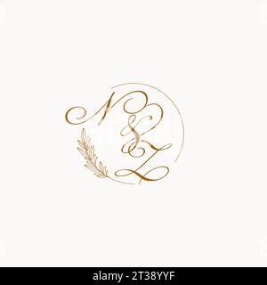 NZ logo initials monogram with circular lines, minimalist and clean ...