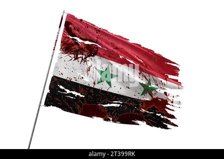 Syria torn flag on transparent background Stock Photo - Alamy