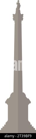 Simple black flat drawing of the NELSON'S COLUMN, LONDON Stock Vector ...