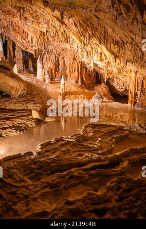 Amazing view of natural cave of Cave of Can Marca Ibiza formed with ...