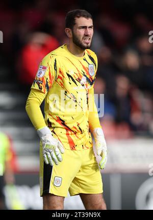 Crewe's goalkeeper Harvey Davies during the EFL League Two match ...
