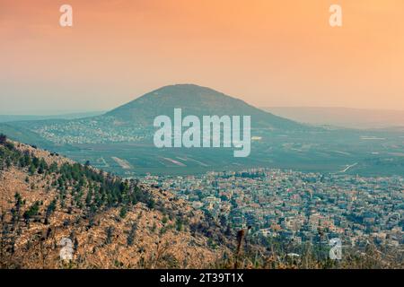 View from Mount Precipice to the Tavor mountain reserve and the Arab ...