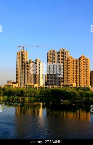 LUANNAN COUNTY - AUGUST 30: The Unfinished high-rise buildings in the ...