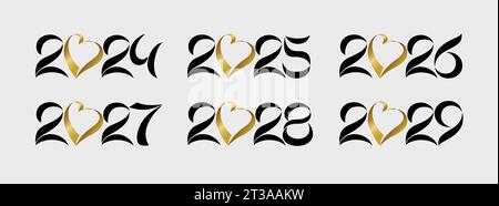 Elegant 2026 Calendar with Gold and Black Wave for Every Month Stock ...