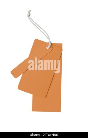 blank orange paper tag label or ticket with copy space Stock Photo - Alamy