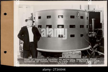 Winsor Dam Outlet Works, view inside of 48' pipe showing cavitation in ...