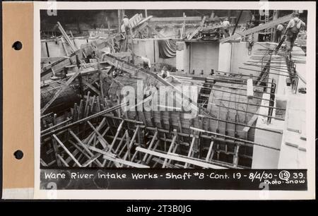 Ware River Intake Works, Shaft #8, showing undermining of spillway weir ...