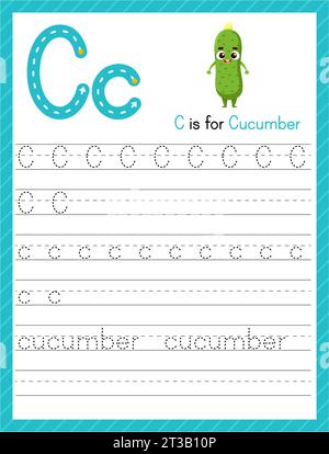 Flashcard letter C is for cucumber illustration Stock Photo - Alamy