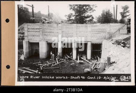Ware River Intake Works, Shaft #8, showing undermining of spillway weir ...