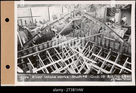 Ware River Intake Works, Shaft #8, showing undermining of spillway weir ...