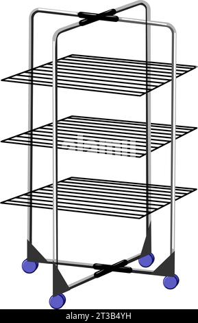 collapsible clothes drying rack cartoon vector illustration Stock ...
