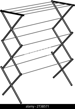 collapsible clothes drying rack cartoon vector illustration Stock ...
