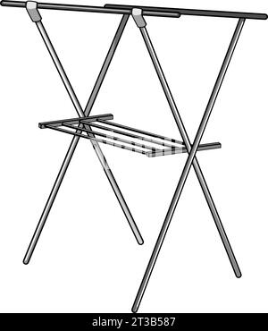 collapsible clothes drying rack cartoon vector illustration Stock ...
