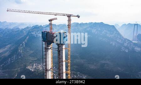 Guanling. 24th Oct, 2023. This aerial photo taken on Oct. 24, 2023 ...