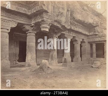 General view from the left of porch and entrance to Buddhist Vihara ...