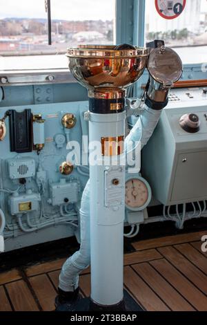 Compass binnacle on the bridge of the Royal Yacht Britannia Stock Photo ...